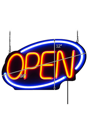 VEVOR Sign Open 24x11.8 inch Neon Open Sign 30W Led Open Sign Vertical ...