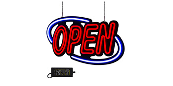 Letrero abierto de neón 31.5x15.7 pulgadas Letrero abierto LED 60W ...