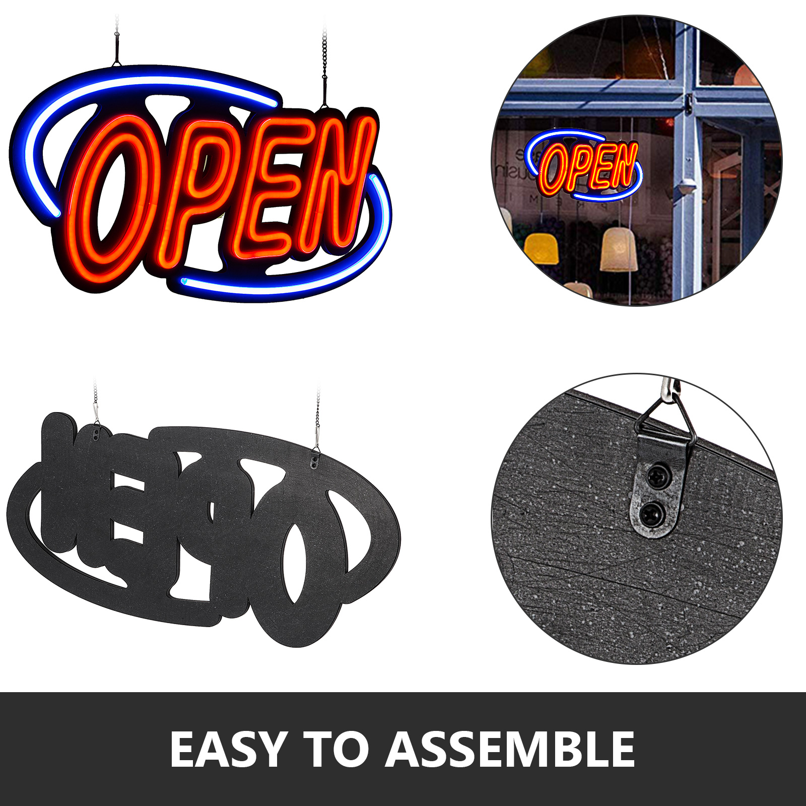 VEVOR Sign Open 31.5x15.7x1.2" Neon Open Sign 30W Led Open Sign ...