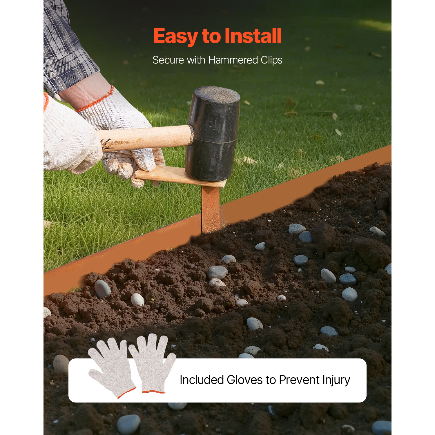 Mophorn Steel Landscape Edging, 10 Pieces 40 x 4.5 in Weather-Resistant ...