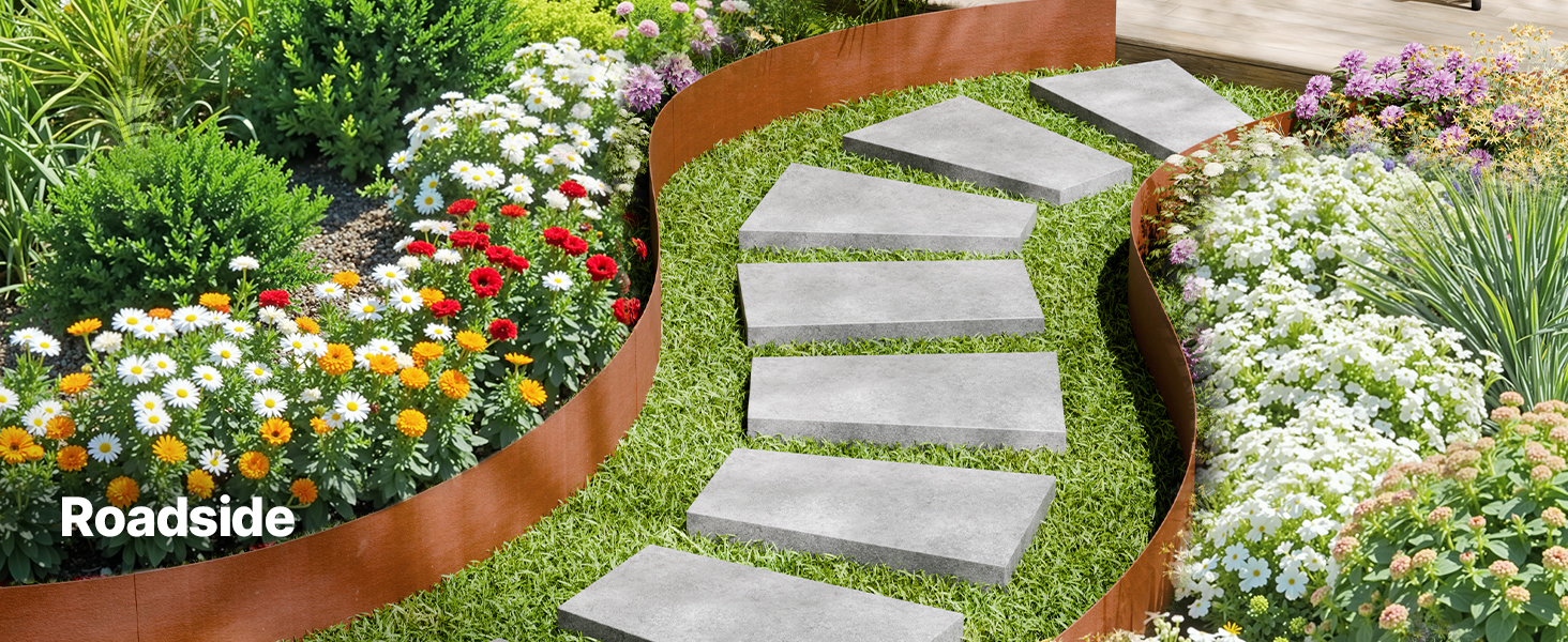 Steel Landscape Edging 6 Packs 40x6in Weather-Resistant Garden Edging ...