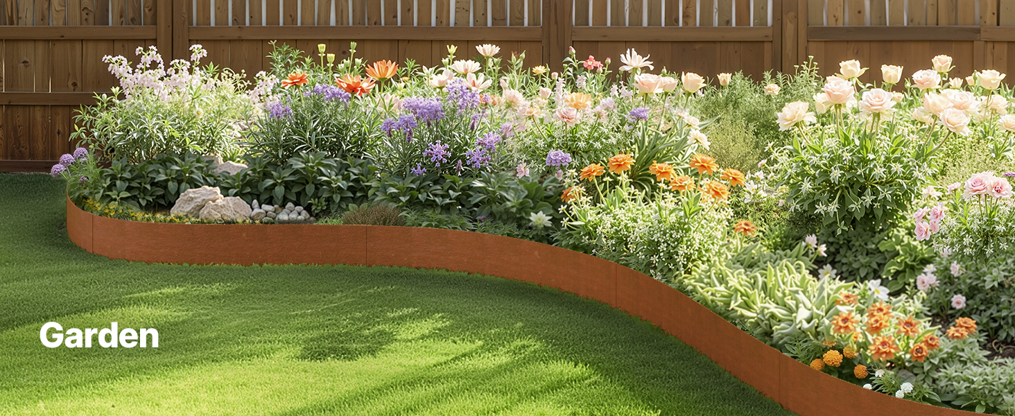 Steel Landscape Edging 6 Packs 40x6in Weather-Resistant Garden Edging ...