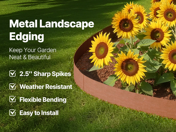 Steel Landscape Edging 6 Packs 40x6in Weather-Resistant Garden Edging ...