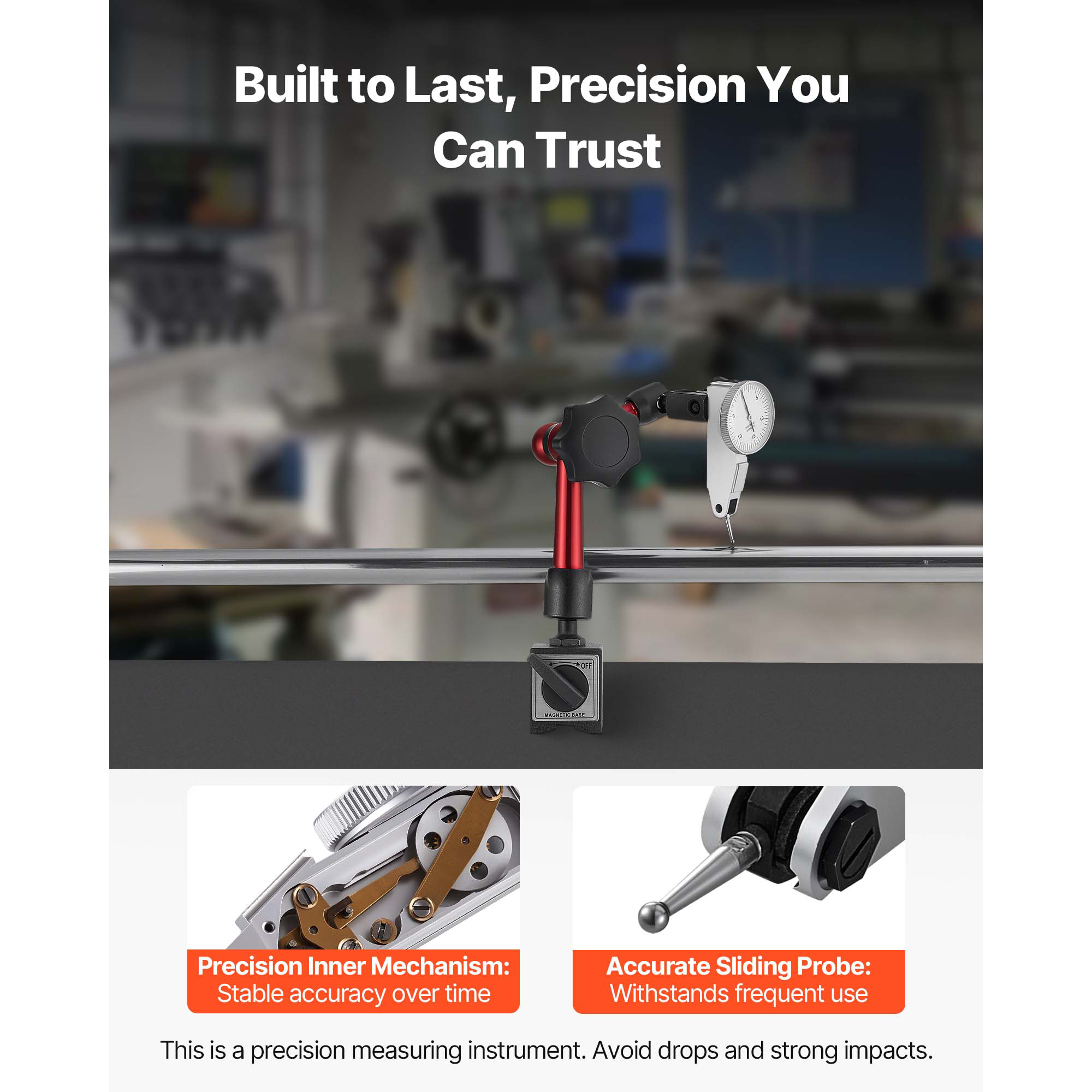 Mophorn Dial Test Indicator with Magnetic Base and Storage Case, 0.01 ...