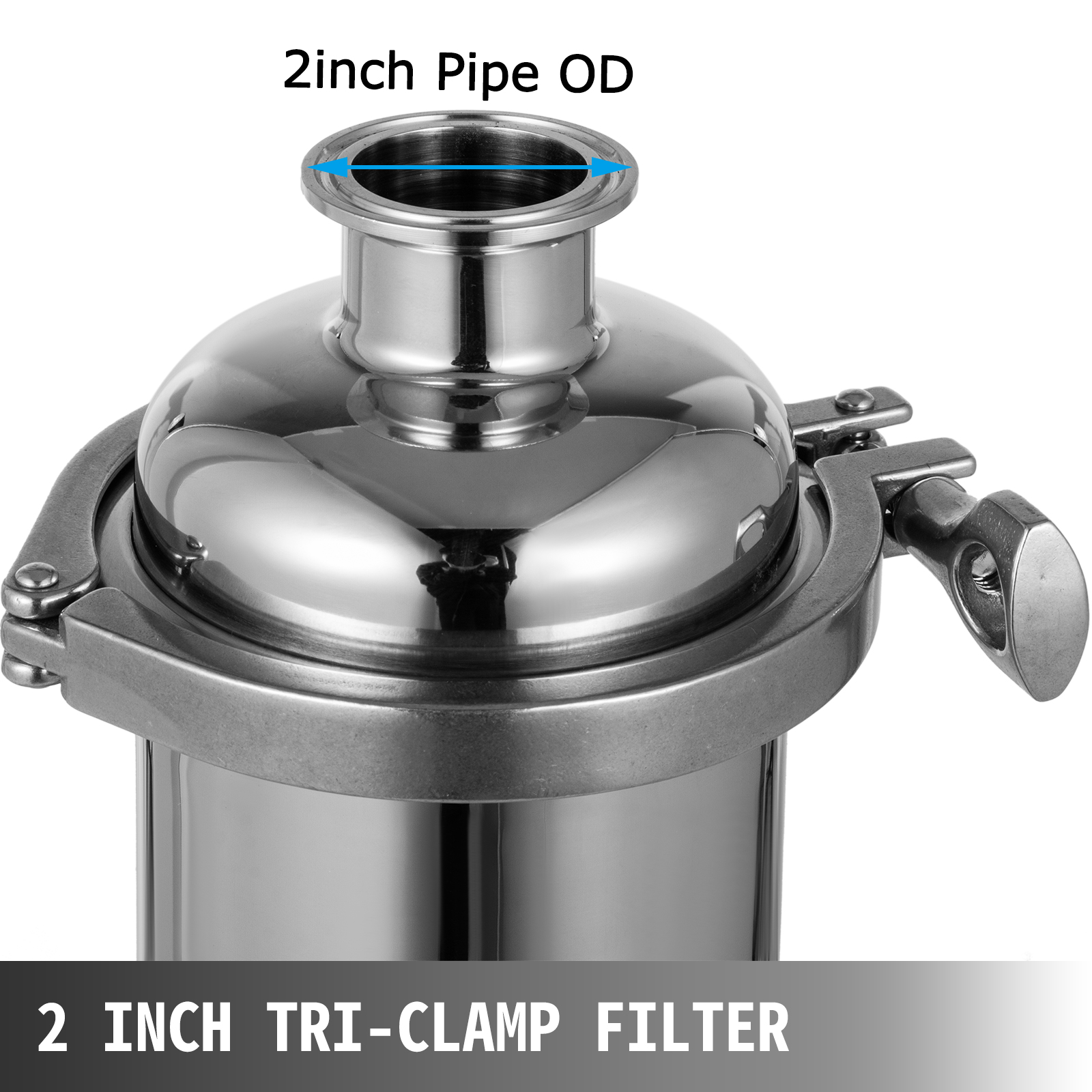 100 mesh Stainless Steel Sanitary Strainer 2'' Filter Straight Type ...