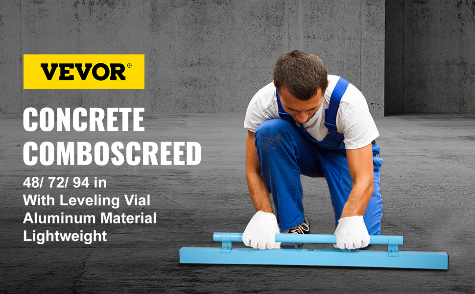 VEVOR Combo Concrete Screed, 72" Aluminum Screed Board, Concrete Screed ...