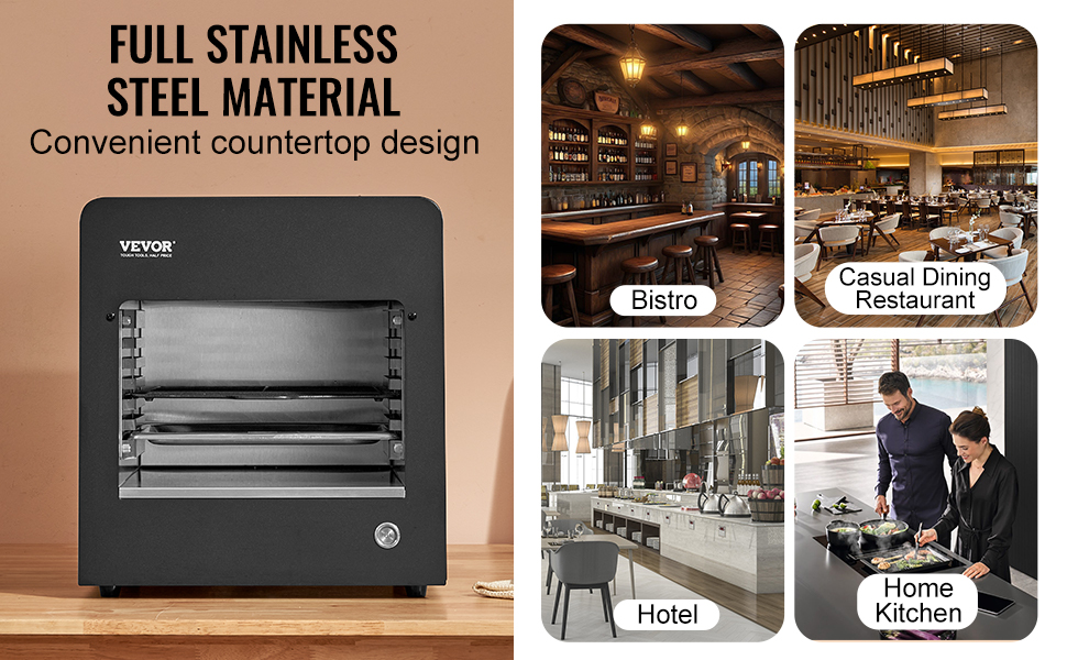 Electric Steak Grill 1800W Smokeless Infrared Broiler Stainless Steel ...