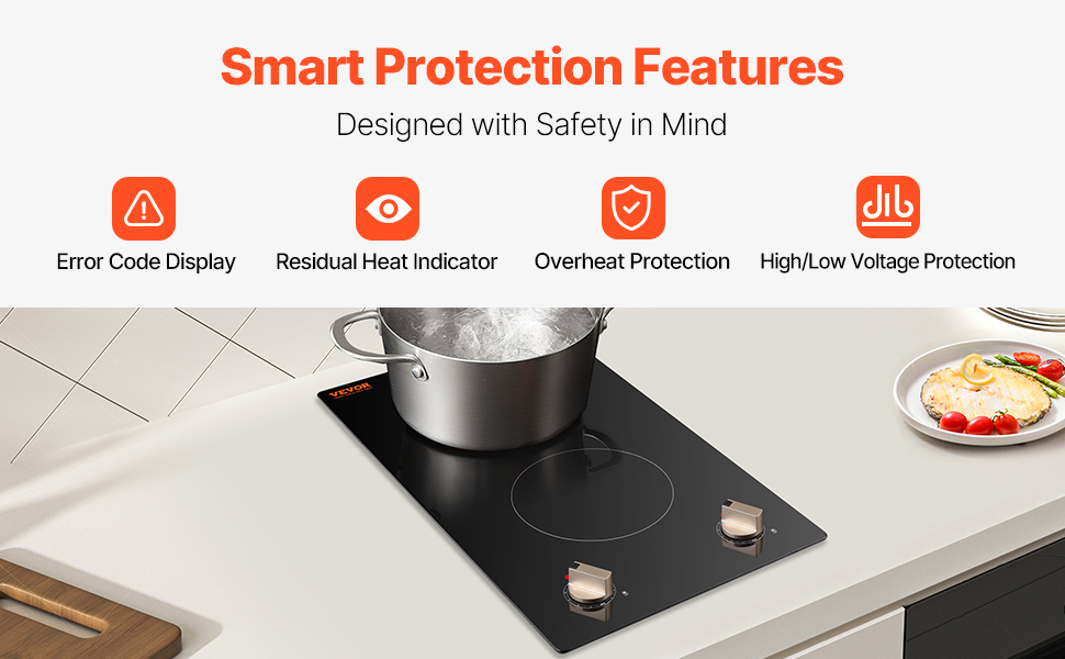 3500W 2 Burner Induction Cooktop Electric Countertop Burner Knob ...