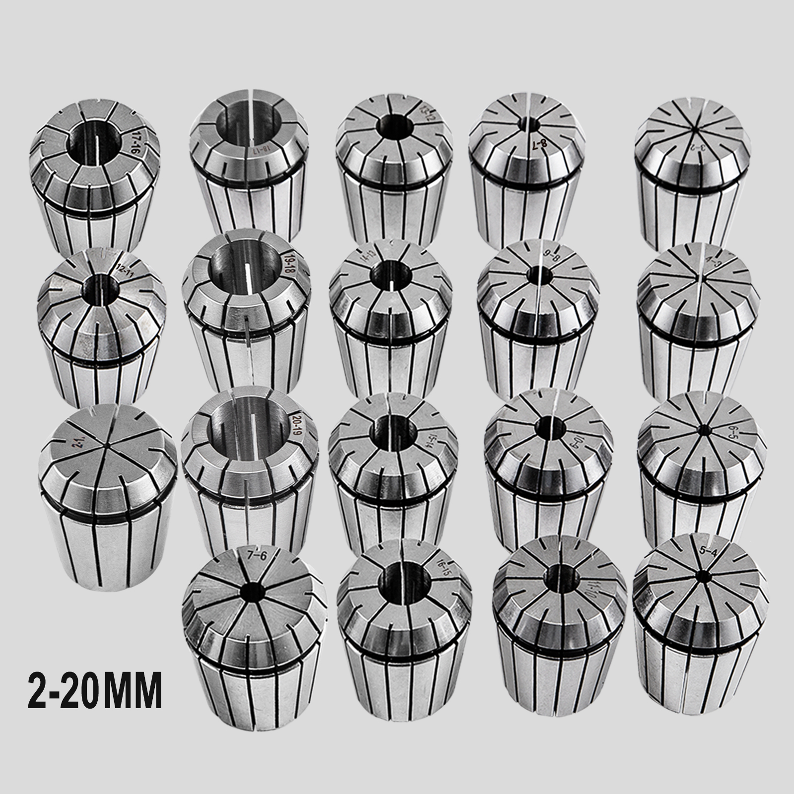 Vevor Collet Set Nt30 Collet Chuck 1 Shank 19 Collets 2-20 Mm With A ...