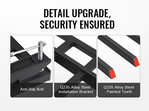 VEVOR Clamp on Debris Forks to 1200 mm Bucket, 1200 kg Capacity Heavy ...