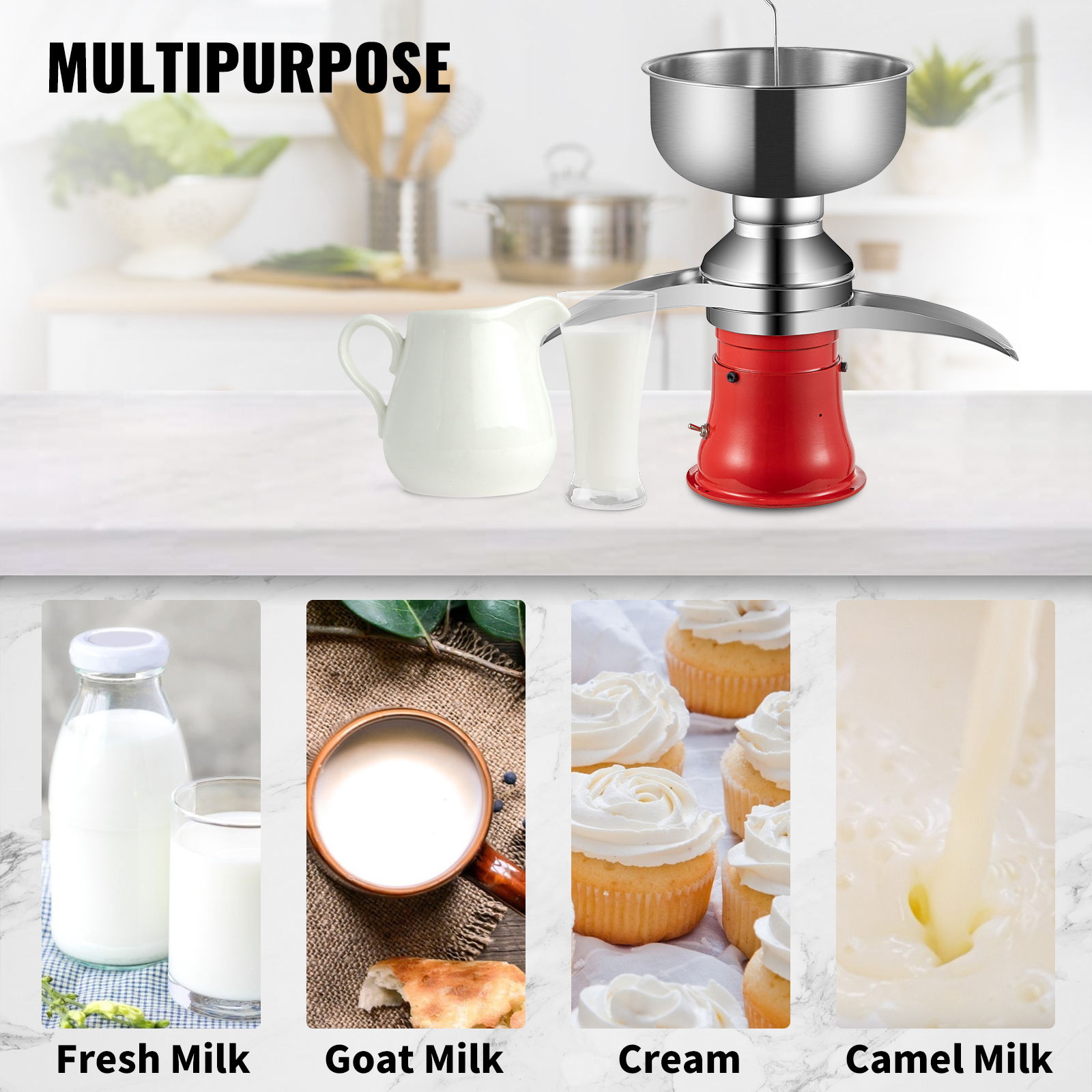 VEVOR VEVOR Stainless Steel Electric Centrifugal Milk Cream Separator ...