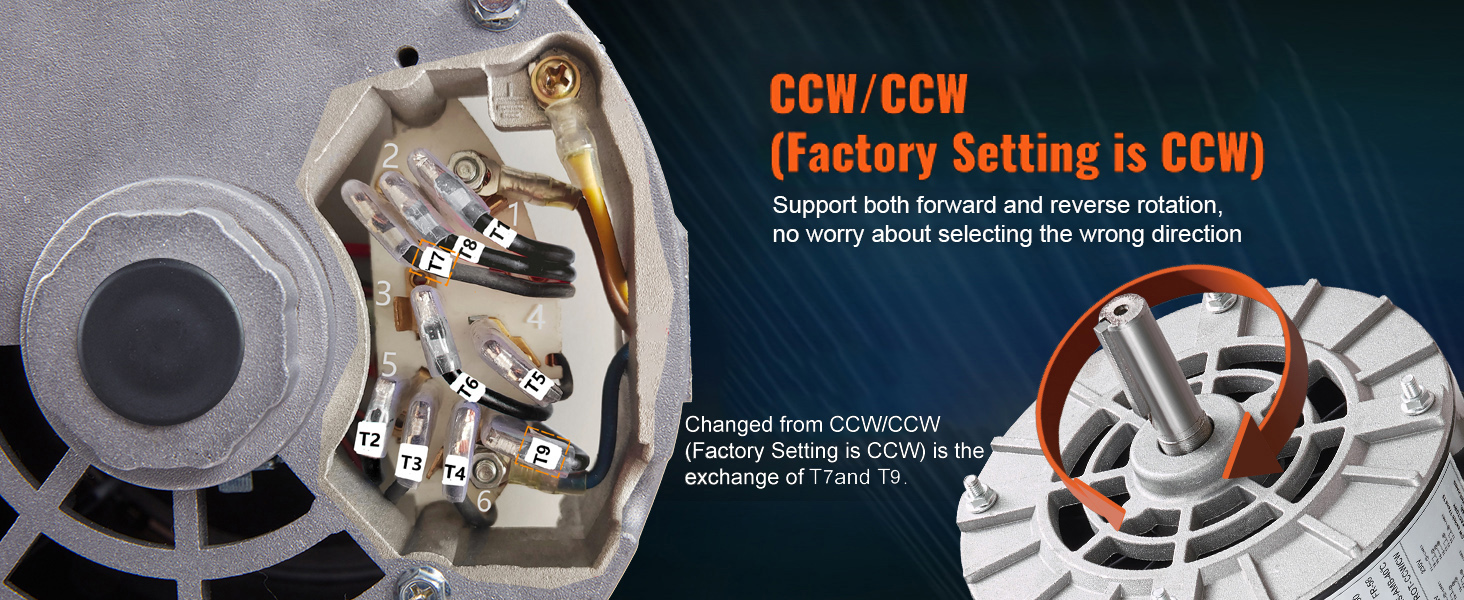 2HP SPL Air Compressor Motor 115/230V 20/10A 3450RPM 56 Frame CW/CCW ...