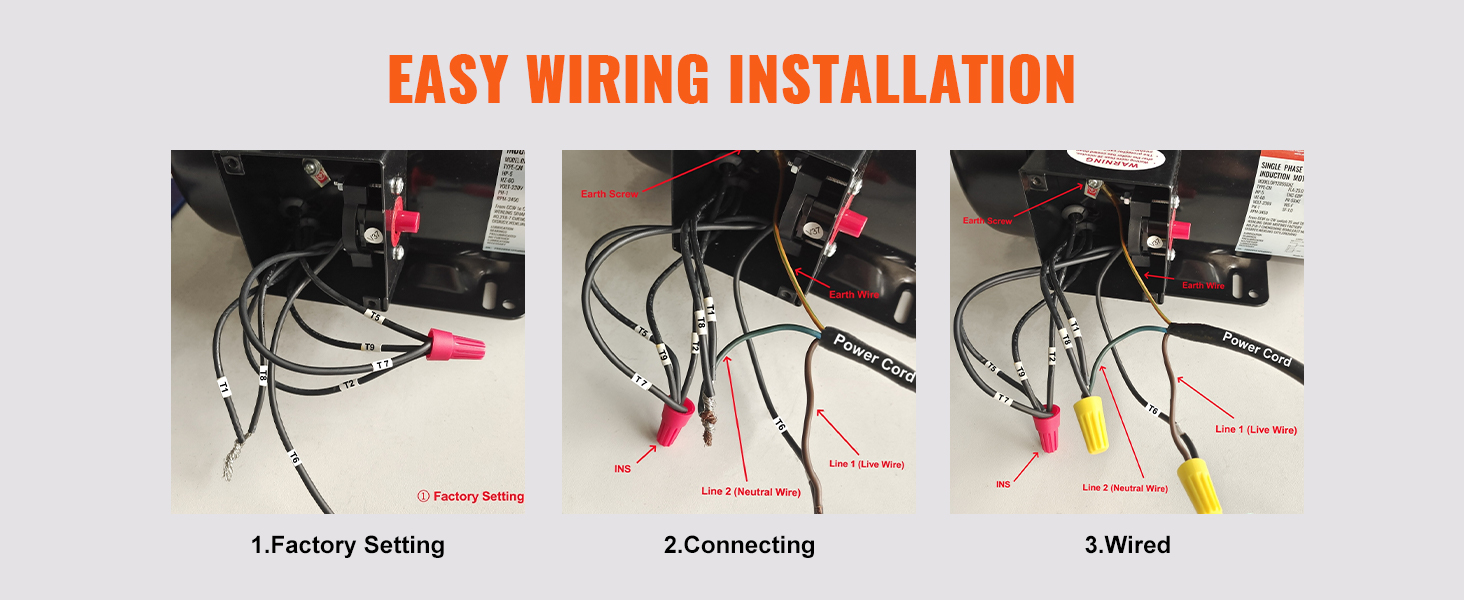 5HP Air Compressor Electric Motor 230V 25A 3450RPM 56Hz Frame CW/CCW ...