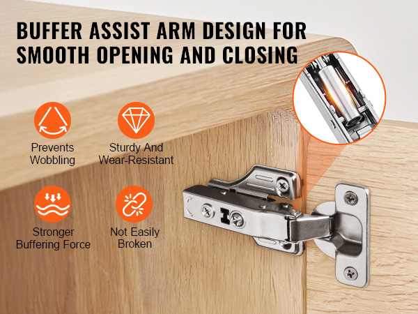 VEVOR Cabinet Door Hinges 40 Packs Full Overlay Soft Close for Framed ...