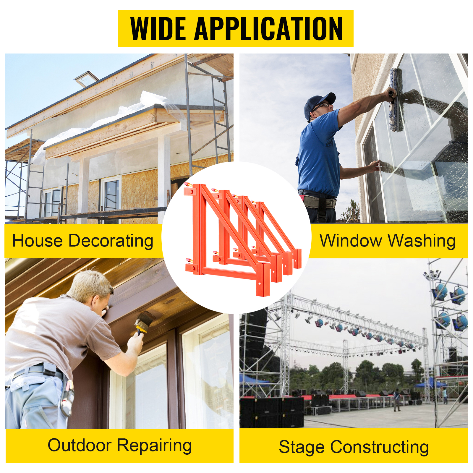 VEVOR Scaffold Outrigger, 18" x 18" x 24" Scaffolding Outriggers, 4 ...