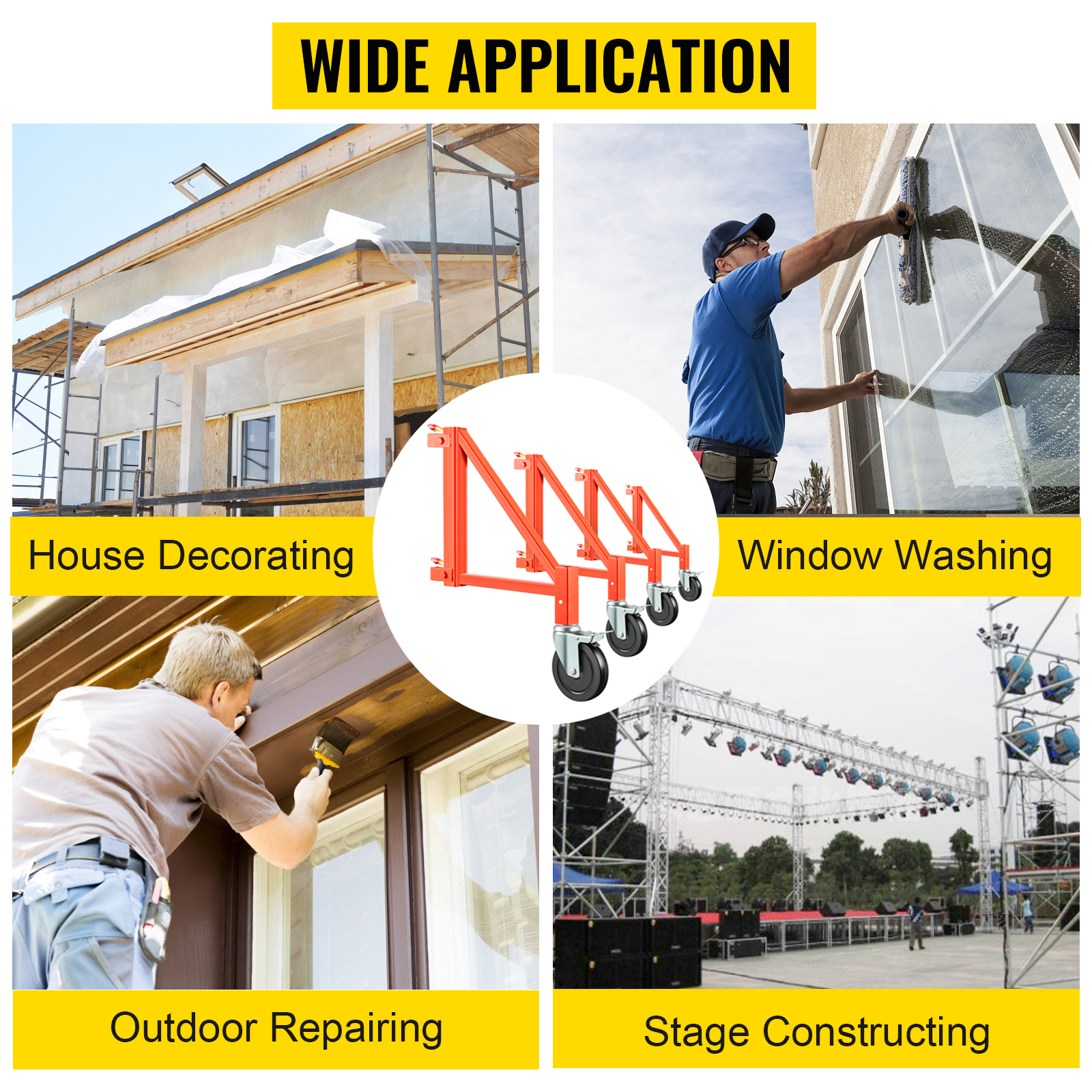 VEVOR Scaffold Outrigger Outrigger Set 18" x 18" 4 Pcs w/ Locking Pin ...