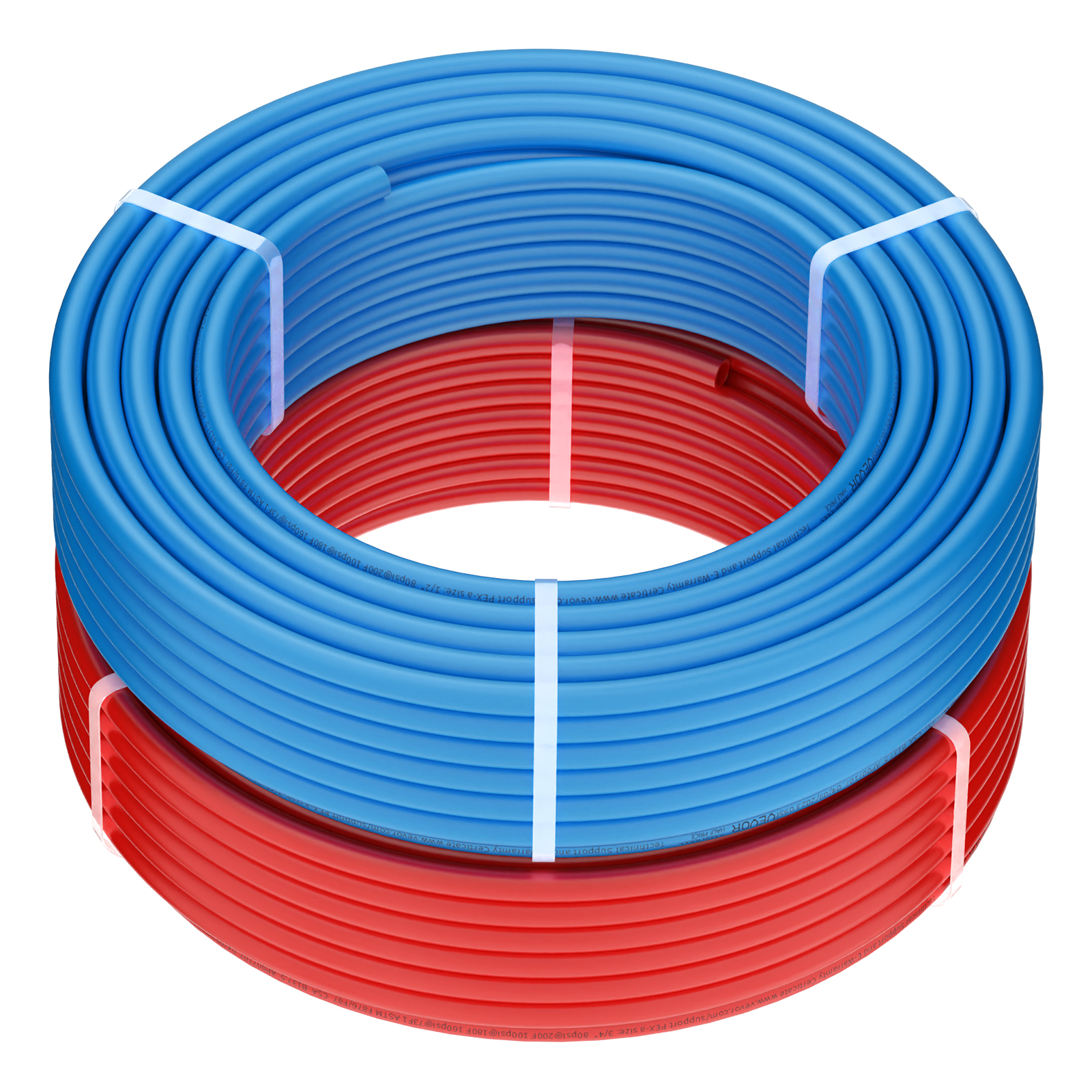 VEVOR 1/2" 3/4" 100ft Blue&Red PEX-A Tubing/Pipe for Potable Water with ...