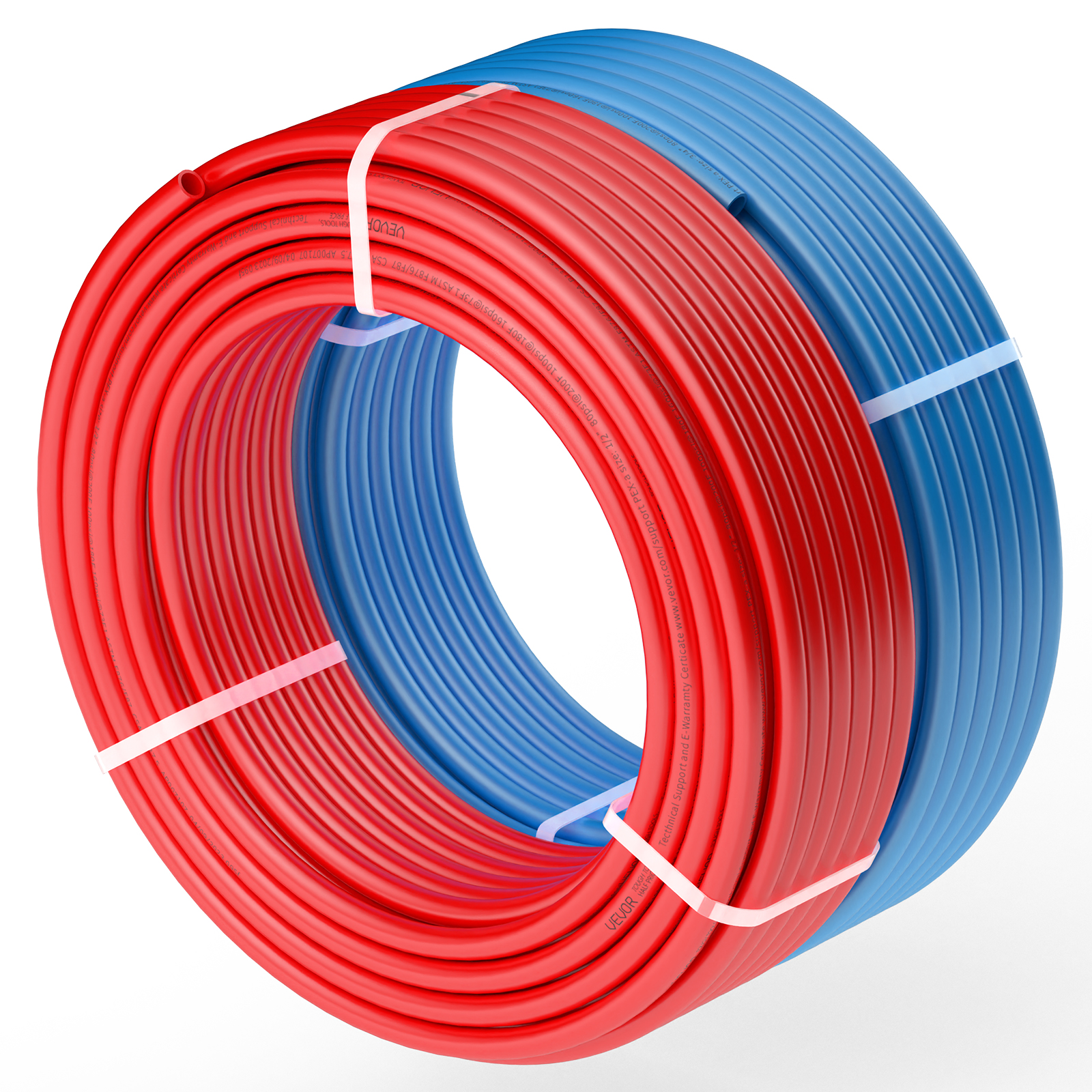 VEVOR 1/2" 3/4" 100ft Blue&Red PEX-A Tubing/Pipe for Potable Water with ...
