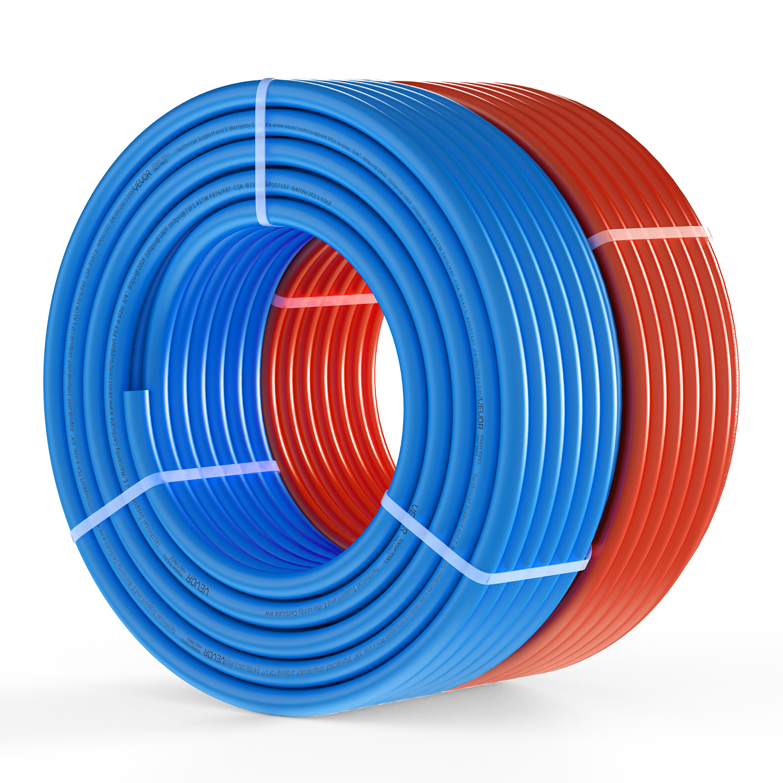 VEVOR 1/2" 3/4" 100ft Blue&Red PEX-A Tubing/Pipe for Potable Water with ...