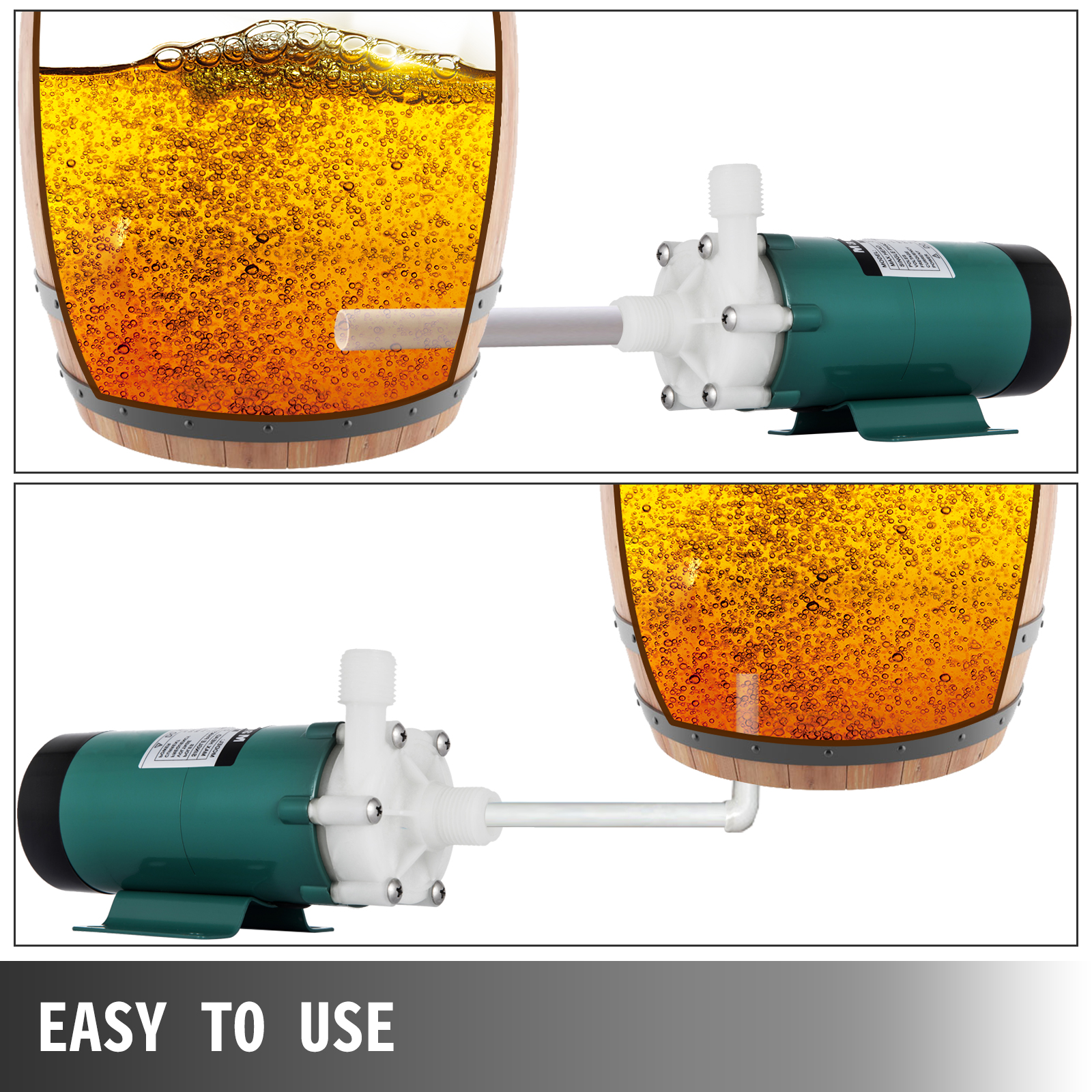 Magnetic Brewing Beer Pump With Food Grade High Temp Plastic Head 3/4 ...