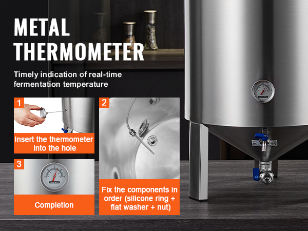 VEVOR 304 Stainless Steel Kettle, 16 GALLON Beer Brew Fermentor, Brew ...