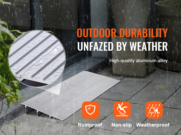 VEVOR Door Threshold Ramp, 3" Rise, 800 lbs Load Capacity, Door Ramp ...
