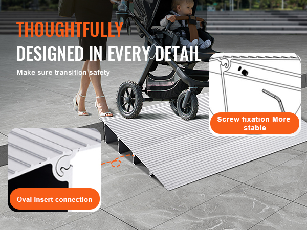 VEVOR Door Threshold Ramp, 4" Rise, 800 lbs Load Capacity, Door Ramp ...