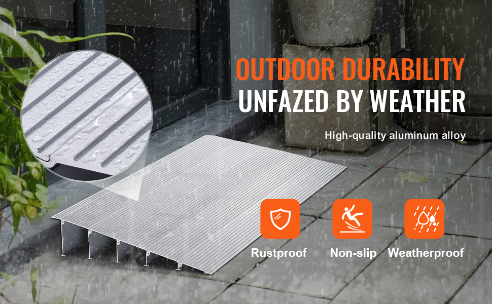 VEVOR Door Threshold Ramp, 5" Rise, 800 lbs Load Capacity, Door Ramp ...