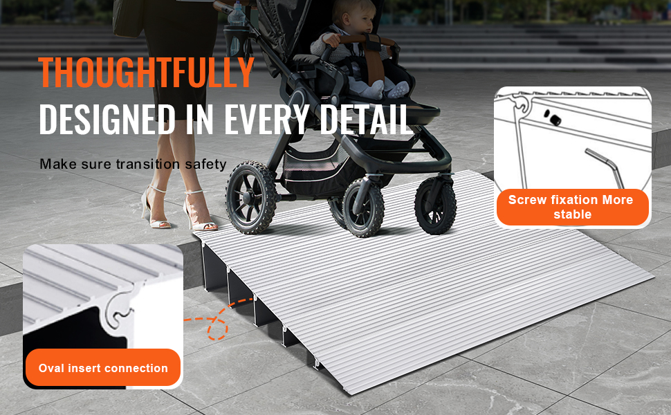 VEVOR Door Threshold Ramp, 5" Rise, 800 lbs Load Capacity, Door Ramp ...