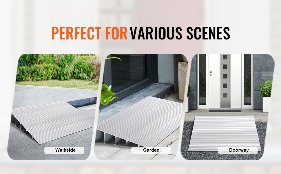 VEVOR Door Threshold Ramp, 5" Rise, 800 lbs Load Capacity, Door Ramp ...