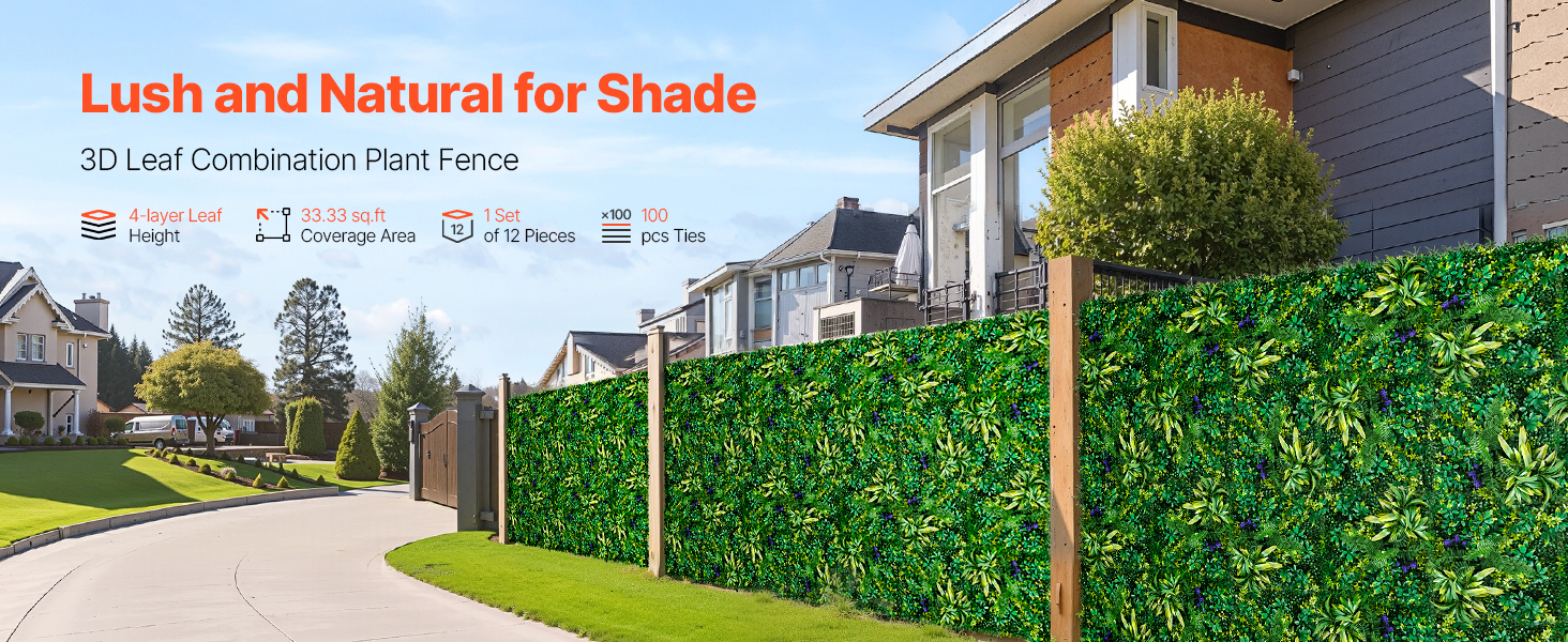 VEVOR Artificial Grass Wall Panels 12 PCS 20 x 20 inch 3D Greenery for ...