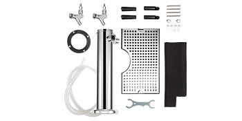 VEVOR Beer Tower, Dual Faucet Tap Kegerator Tower, Stainless Steel ...
