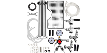VEVOR Kegerator Tower Kit, Double Tap Beer Conversion Kit, No Tank Keg ...