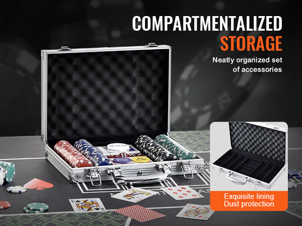 VEVOR Poker Chip Set, 200-Piece Poker Set, Complete Poker Playing Game ...