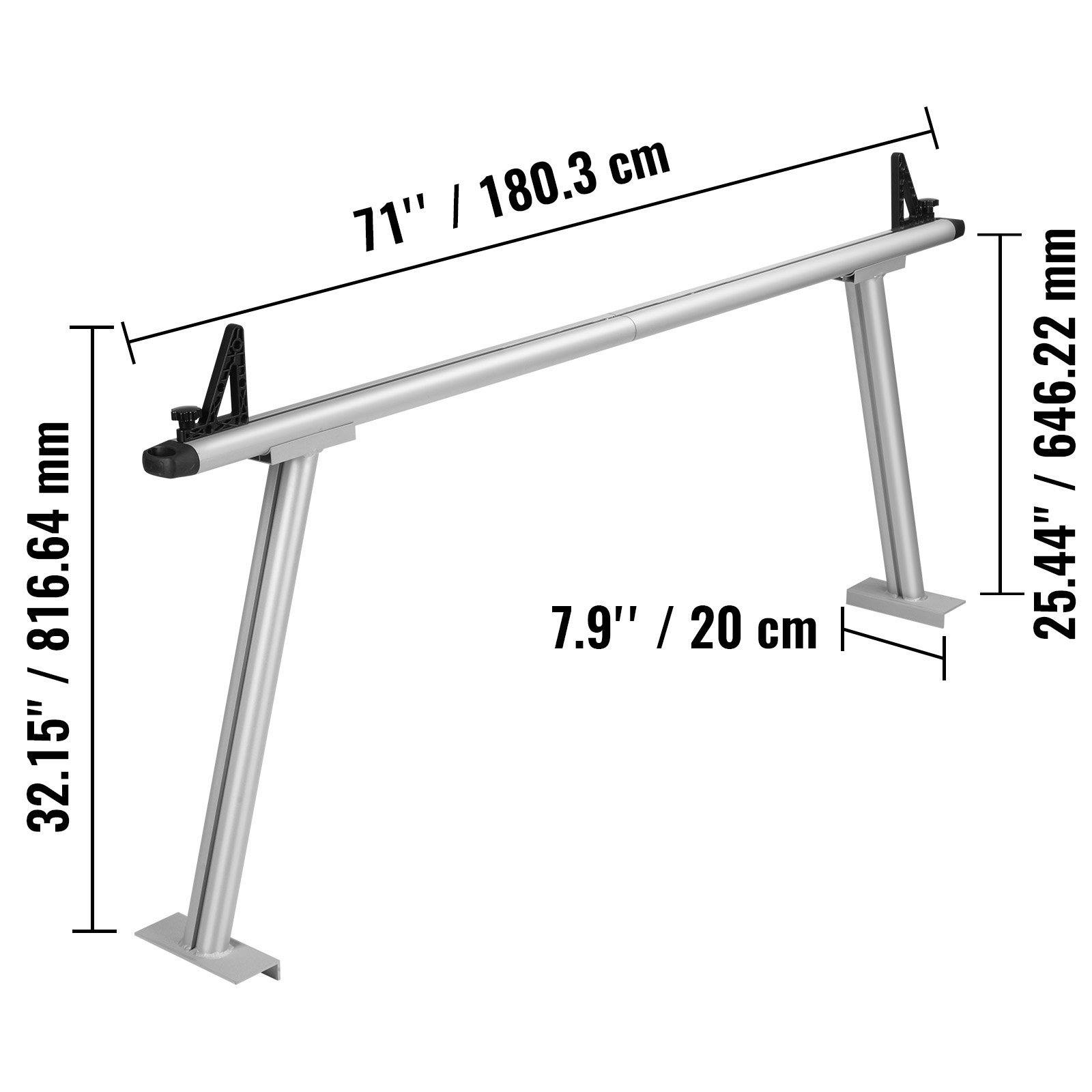Mophorn Truck Rack, 800 lbs Capacity, 71"x31" Aluminum Ladder Rack for ...