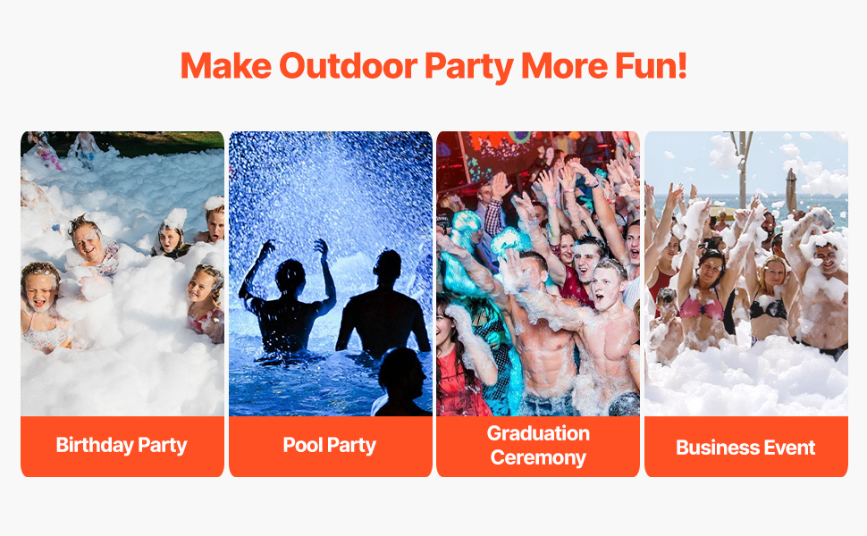 VEVOR Foam Machine, 180 W Party Foam Cannon, Portable Foam Maker with a ...