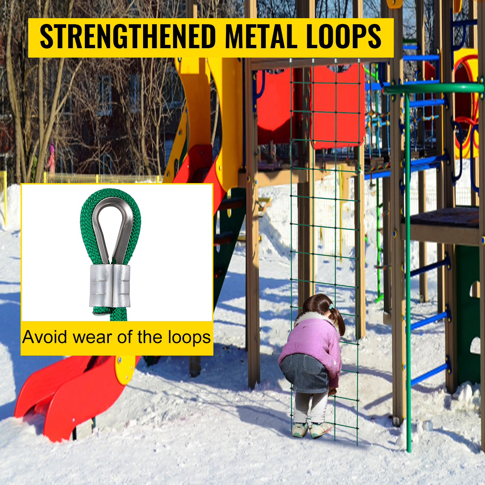 VEVOR Climbing Cargo Net, 30" x 150" Climbing Net, Polyester Playground ...