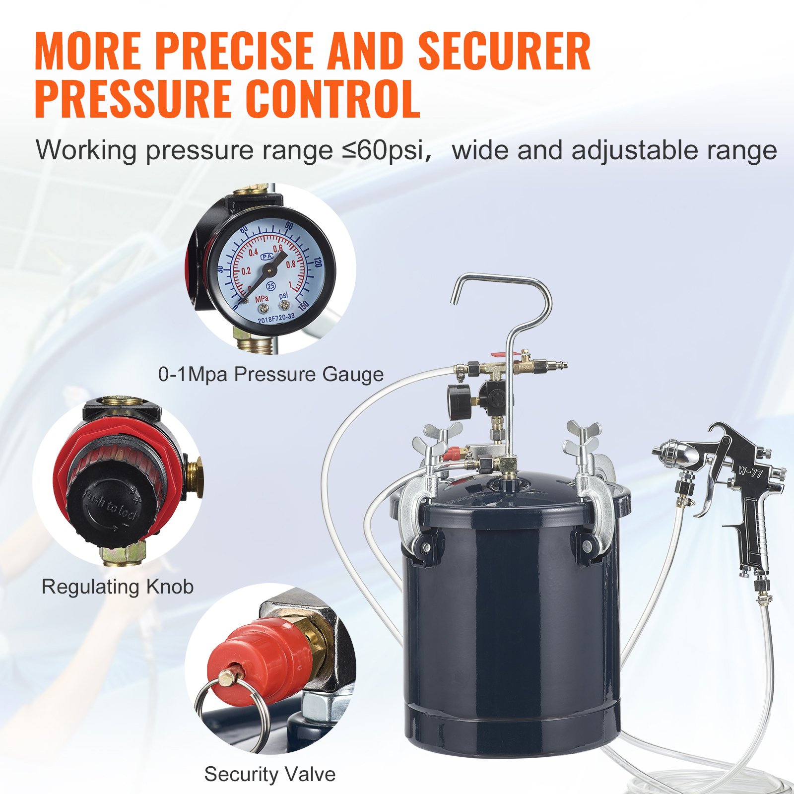 Spray Paint Pressure Pot Tank 10/2/30 L Resin Pressure Feed Paint Tank ...