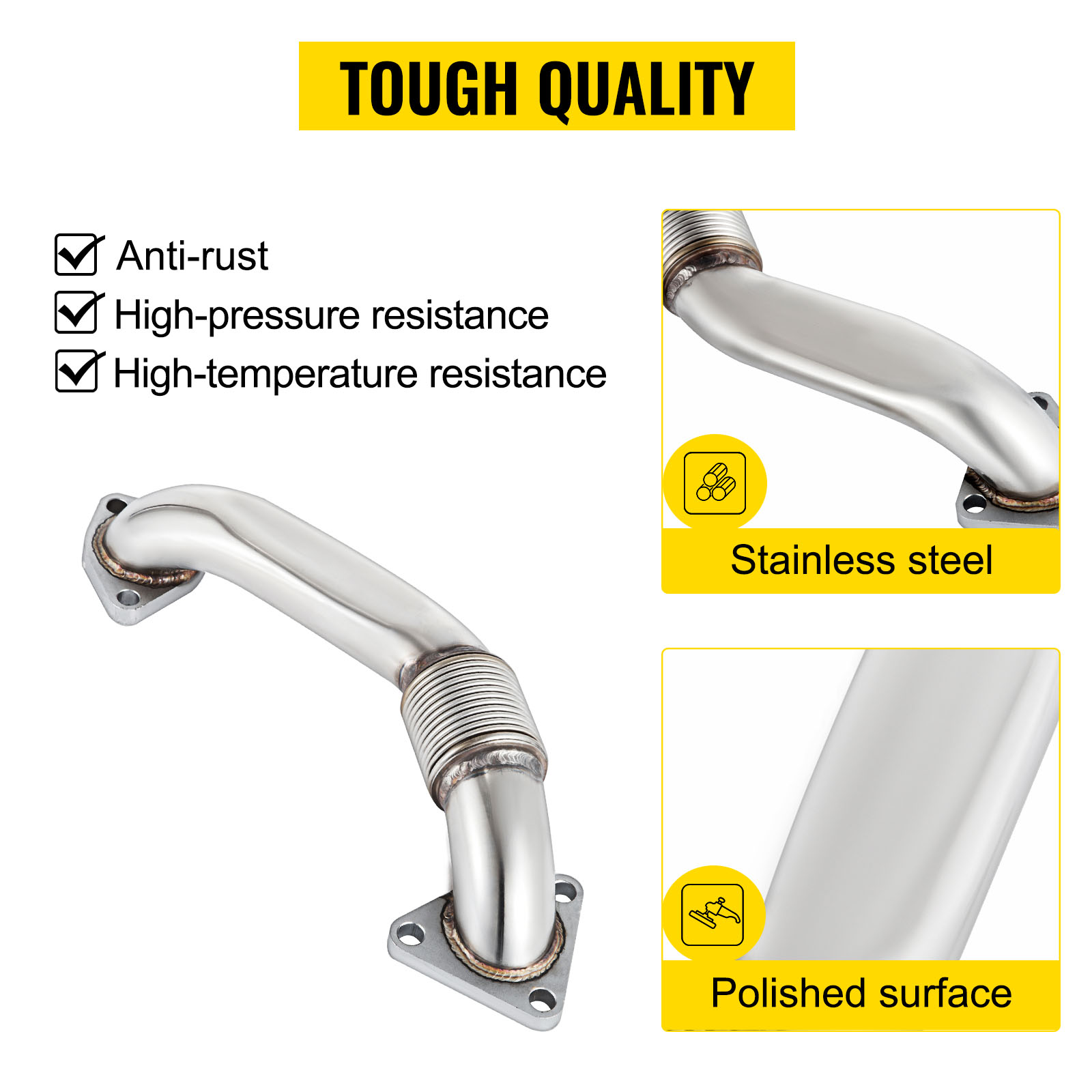 Bolt On Passenger Side Up-Pipe w/ Gaskets For LB7 LLY LBZ LMM LML 6.6L ...