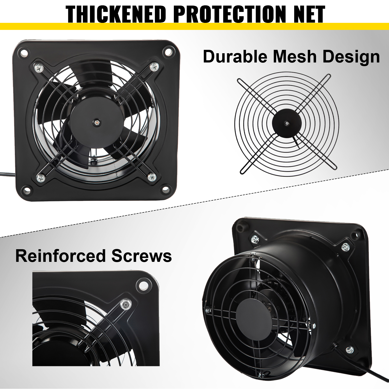 VEVOR Industrial Exhaust Fan,12'' Ventilation Extractor,73W Commercial ...
