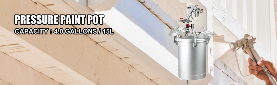 Pressure Pot Tank 15l / 4.0 Gallon Commercial Pressure Paint With ...
