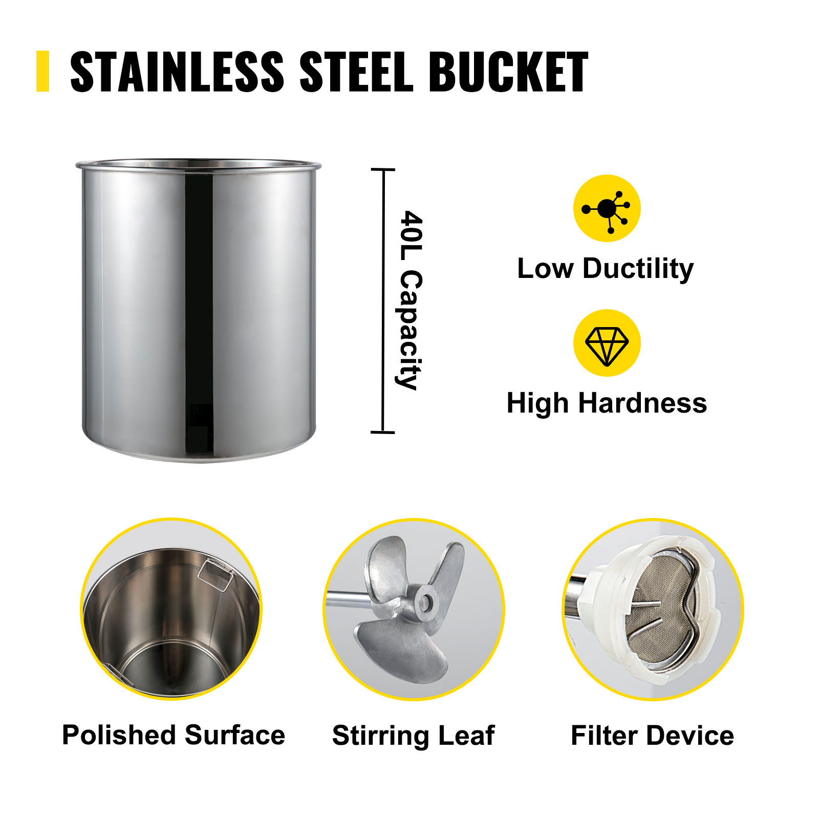 VEVOR Vevor 10.5 Gal Spray Paint Pressure Pot Tank Automatic Air Paint ...