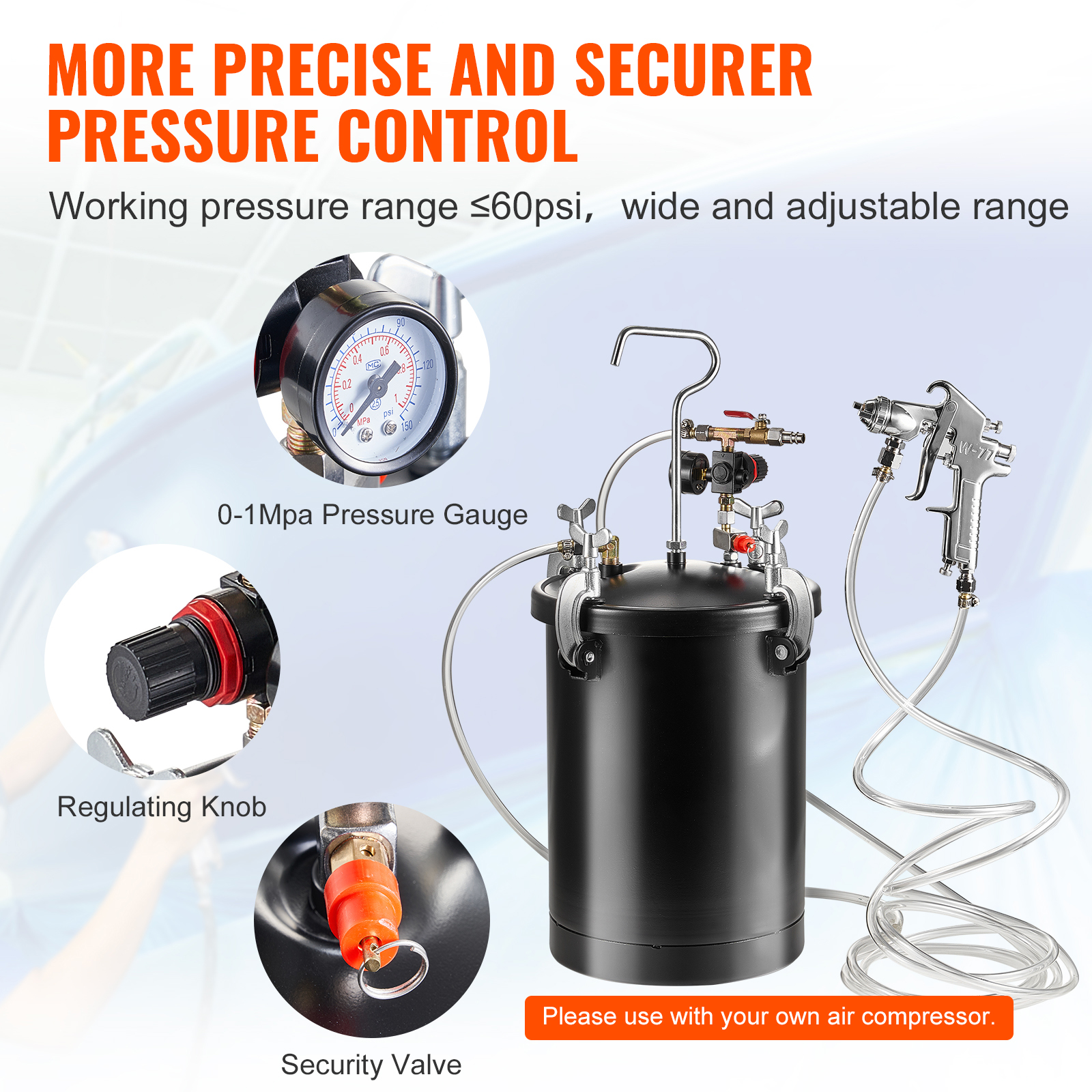 Spray Paint Pressure Pot Tank 30/15/20/10L Fully Automatic Stirring | eBay