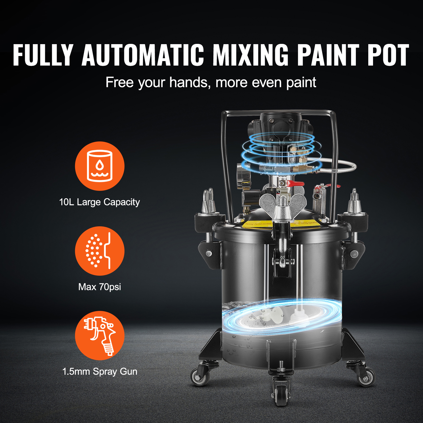 Spray Paint Pressure Pot Tank 30/15/20/10L Fully Automatic Stirring | eBay