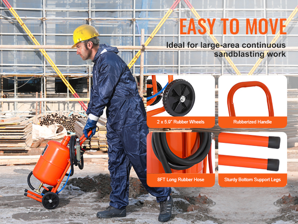 VEVOR 5 Gallon Sand Blaster, 60-110 PSI High Pressure Sandblaster ...