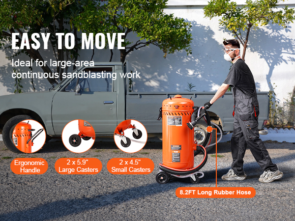VEVOR 28 Gallon Vacuum Sand Blaster, Dustless Sandblaster with Built-in ...