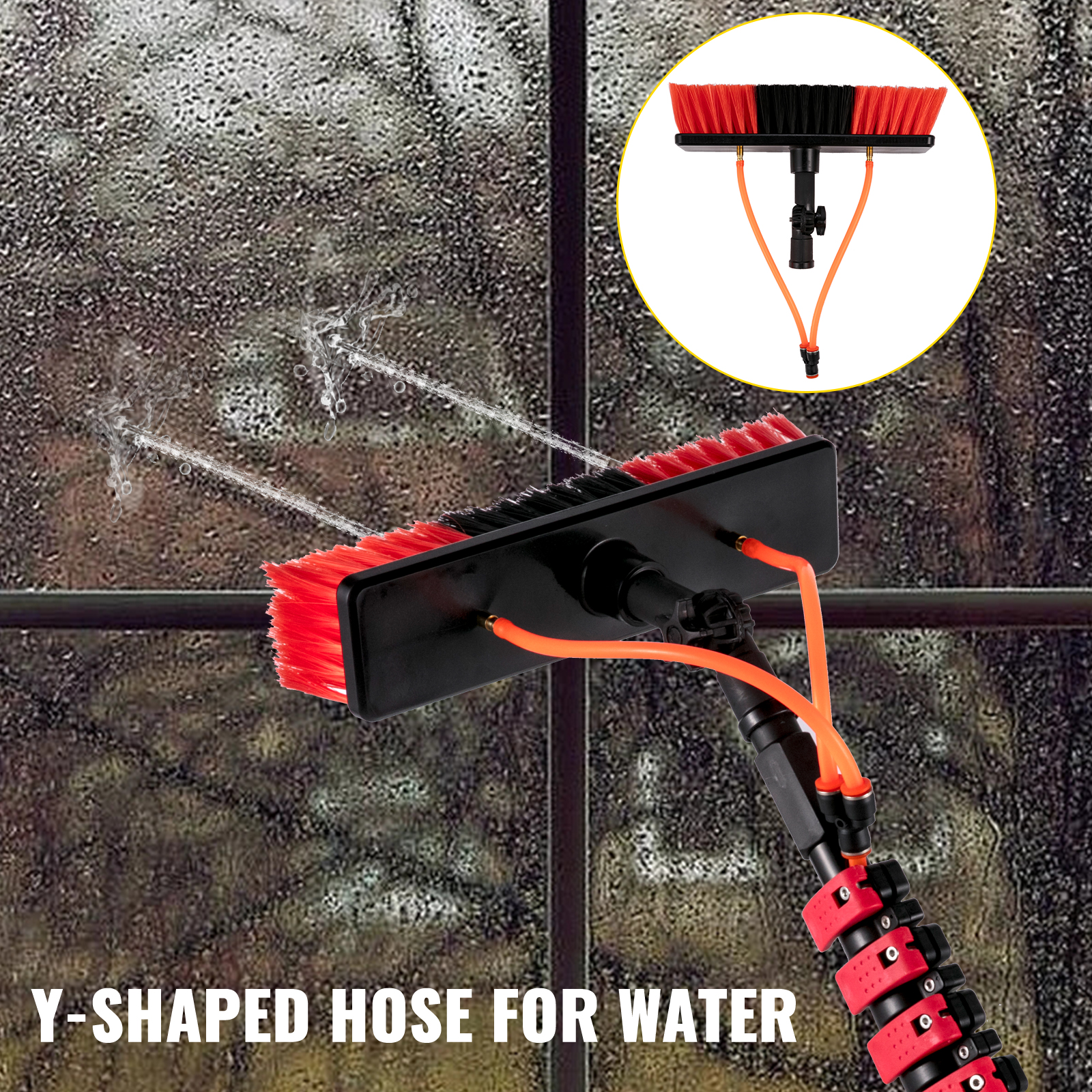 Vevor Water Fed Pole Kit Water Fed Brush 35 Ft For Window Solar Panel ...