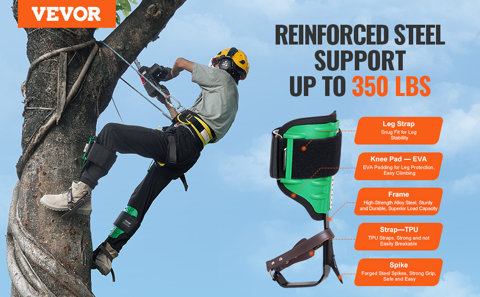 VEVOR Tree Climbing Spikes Climbing Spurs Alloy Steel Arborist ...