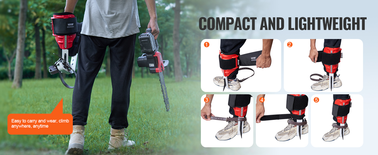 VEVOR Tree Climbing Spikes Climbing Spurs Gear Aluminum Arborist ...