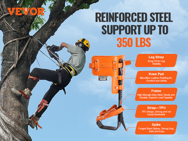 VEVOR Tree Climbing Spikes Climbing Spurs Alloy Steel Arborist ...
